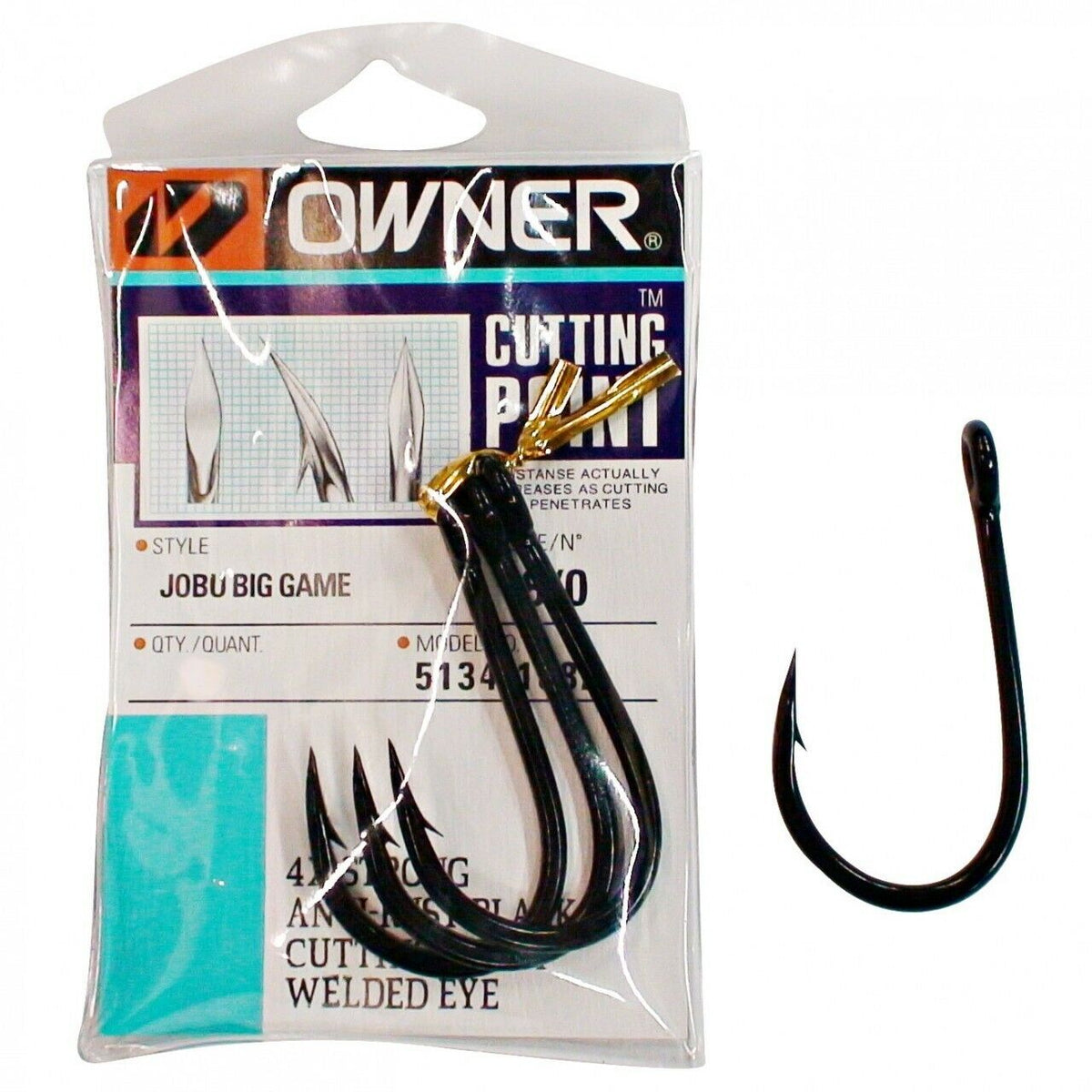 OWNER Jobu Big Game Cutting Point Hooks Pack – Onlinefishing