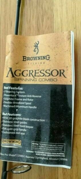 Browning Aggressor Spin Spinning Rod piece Fishing 2-8LB GRAPHITE ROD ...